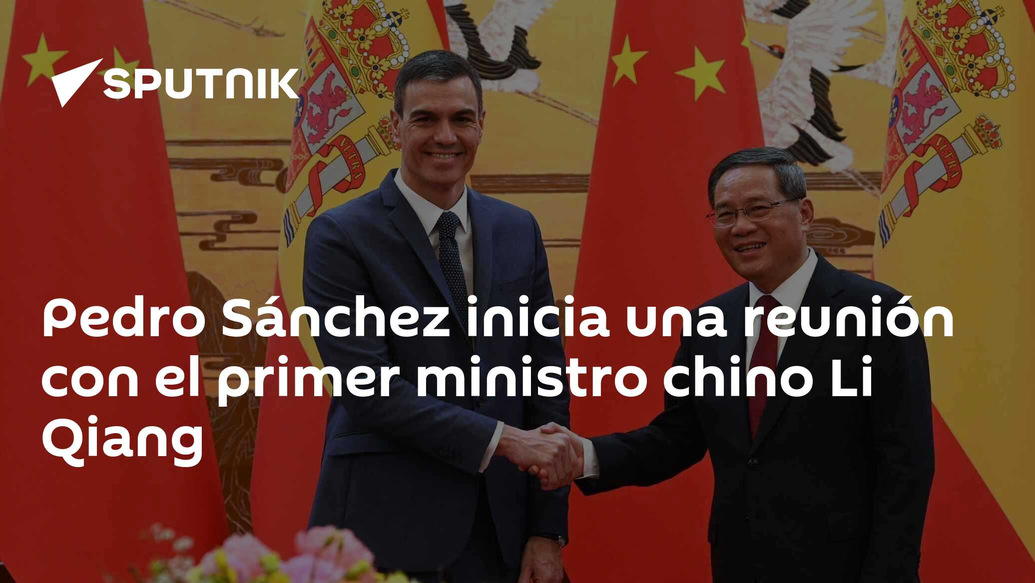 Pedro Sánchez inicia una reunión con el primer ministro chino Li Qiang ...