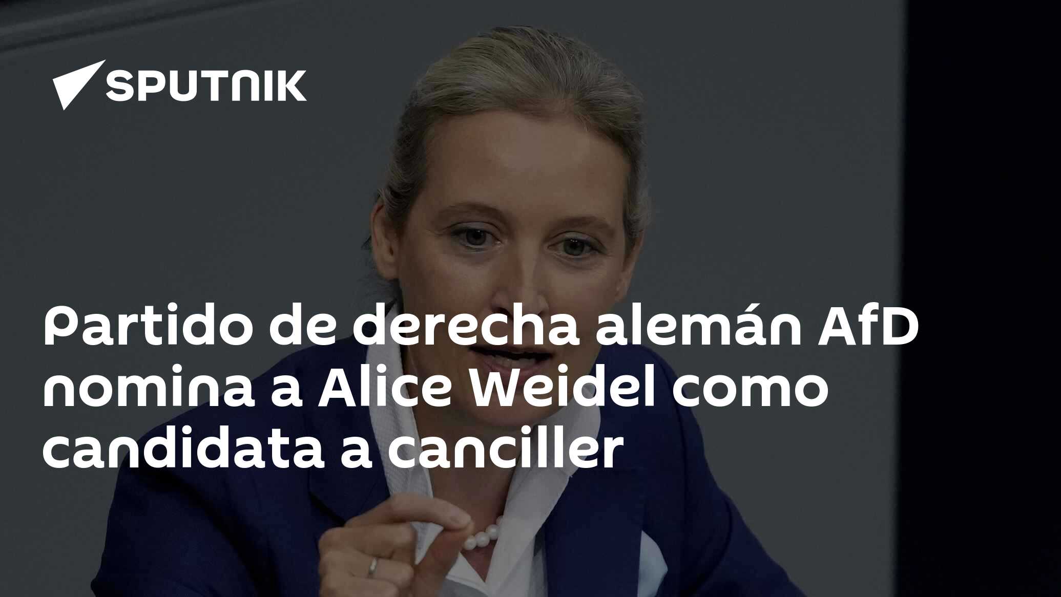 Partido de derecha alemán AfD nomina a Alice Weidel como candidata a ...
